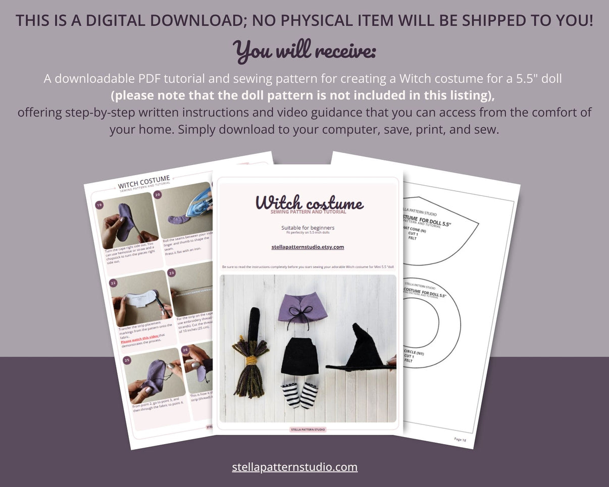 Witch costume - PDF sewing pattern and tutorial