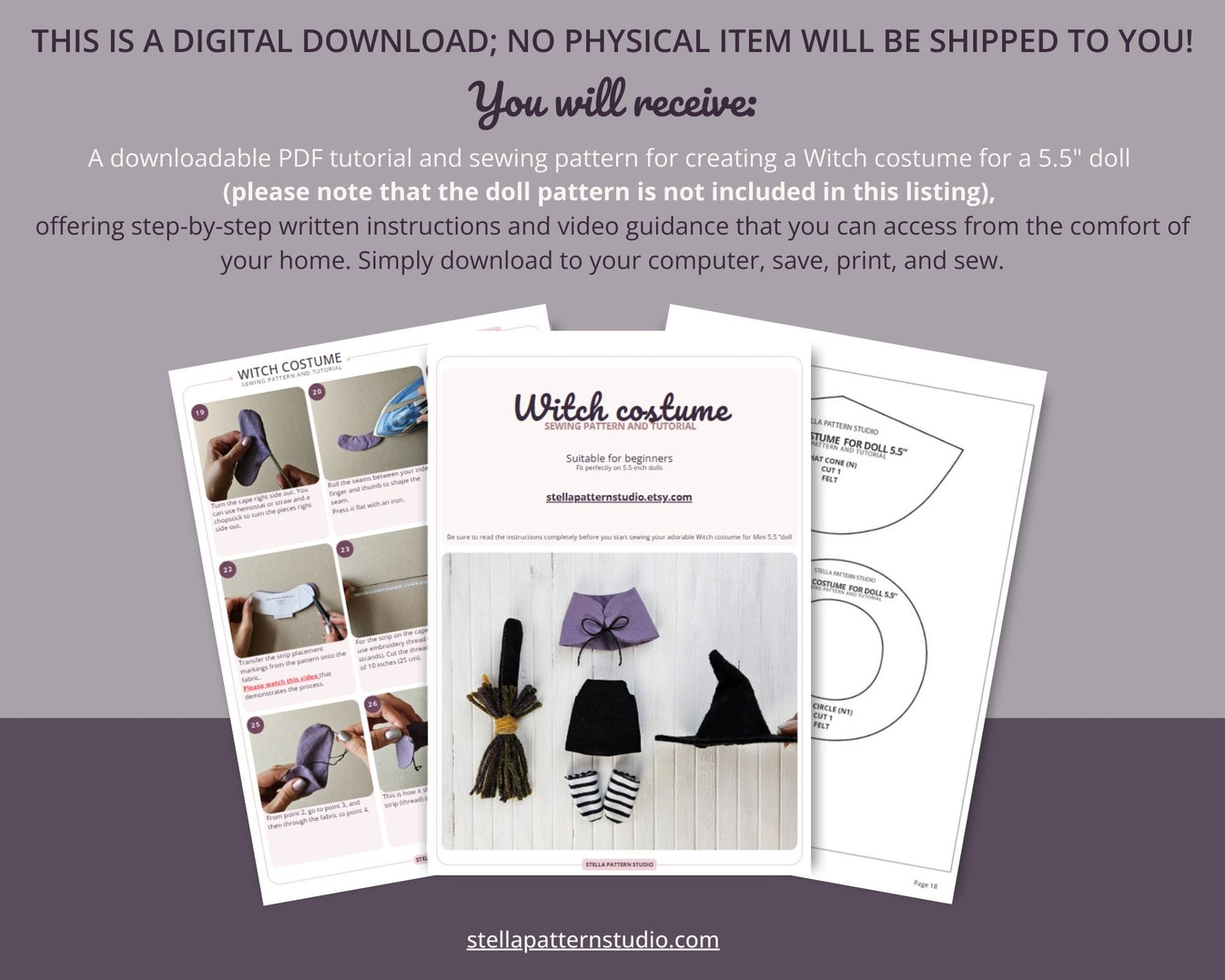 Witch costume - PDF sewing pattern and tutorial