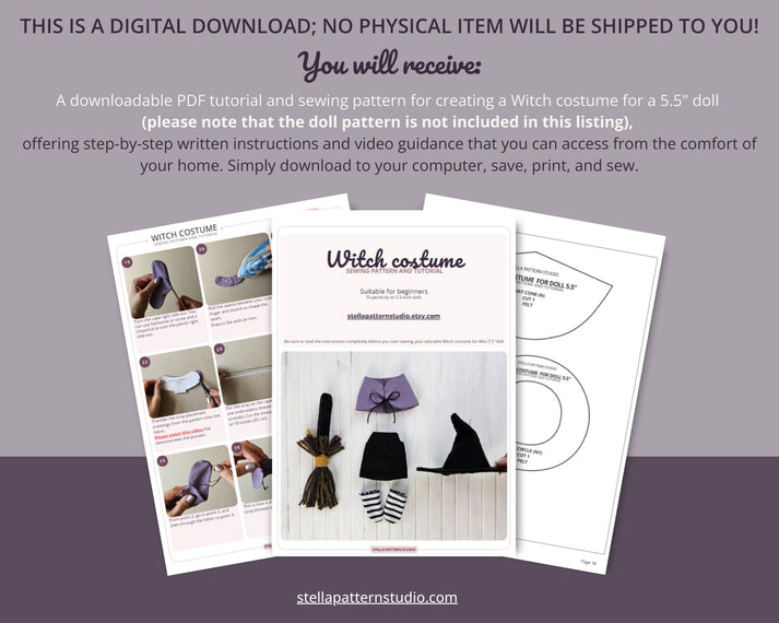 Witch costume - PDF sewing pattern and tutorial